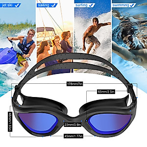 WIN.MAX Polarized Swimming Goggles Swim Pool Goggles Anti Fog Anti UV No Leakage Clear Vision for Men Women Adults Teenagers
