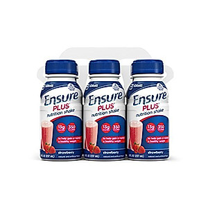Ensure Plus Nutrition Shake, Strawberry, 8-Ounce Bottle (Pack of 48)