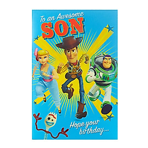 Son Birthday Card - Birthday Card for Son - Kids Birthday Card - Toy Story 4 Card - Disney Birthday Card - Giftcard for Kids - Toy Story Birthday Gifts
