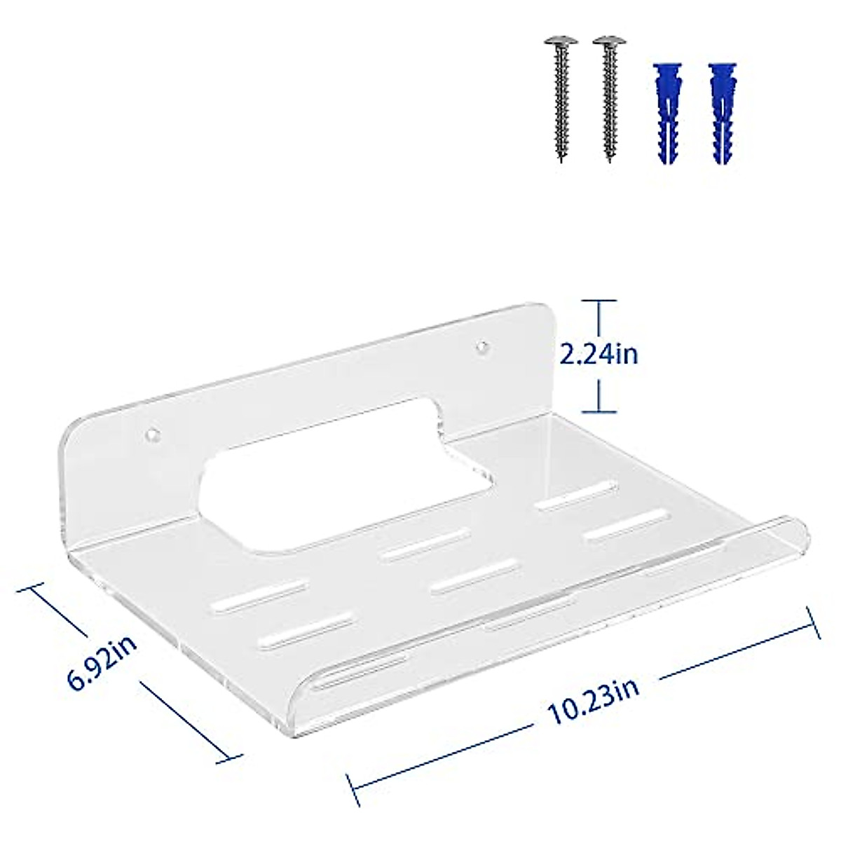 Valink Acrylic Floating Wall Shelves Hanging Shelves,Wall Mounted Acrylic Small Wall Shelf Floating Shelves for Speakers