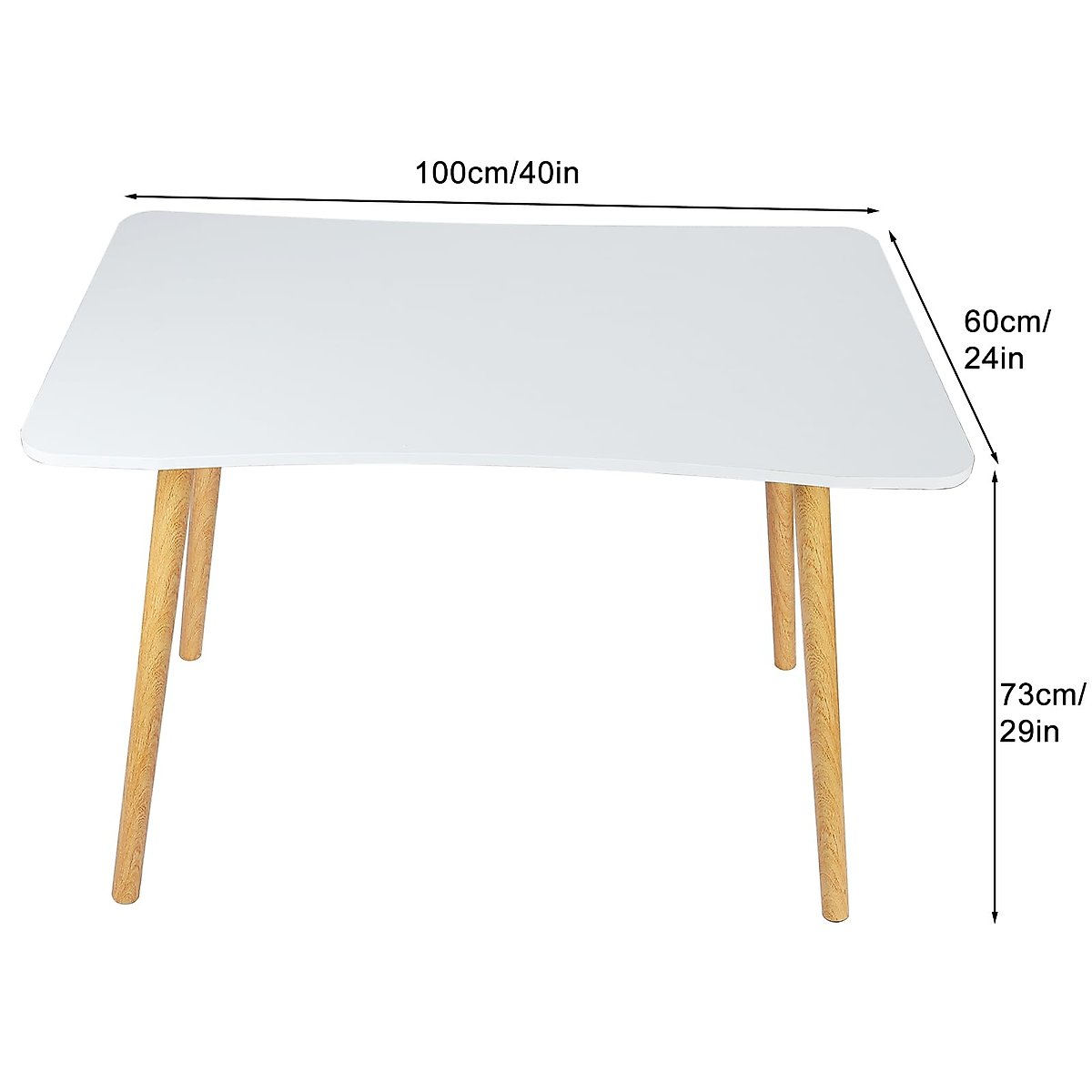 Writing Desks for Home Office, Wood Computer Desk, Modern Simple Style Home Office Gaming Desk, Basic Writing Table for Small Spaces, Laptop Computer Table, Study Desk with Solid Legs (White)
