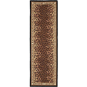 SAFAVIEH Chelsea Collection Runner Rug - 2'6" x 6', Black & Brown, Hand-Hooked French Country Wool, Ideal for High Traffic Areas in Living Room, Bedroom (HK15A)