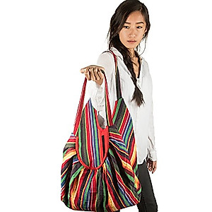 Large Tote Shoulder Bag for Women, Banana Style Casual Comfortable Market Groceries School Books Everyday Purse Travel (Rainbow)