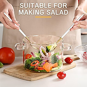 Glass Cooking Saucepan Stovetop Safe - ZDZDZ 1800ML/60Oz Microwave Glass Cooking Pot, Simmer Pot with Cover and Handle, Safe to Heat Pasta Noodle, Soup, Milk, Baby Food