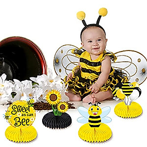 9 Pieces Bee Baby Centerpiece Bumble Honeycomb Centerpieces Honeycomb Table Centerpieces for Bee Day Themed Decorations Bee Baby Shower Decorations Baby Shower Birthday Party Supplies