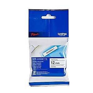 Brother M-K231SBZ Labelling Tape Cassette, Black on White, 12 mm (W) x 4 m (L), Brother Genuine Supplies