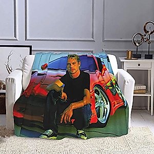 Paul Walker 3D Printing Poster Blanket Flannel Super Soft Blanket Warm Air Conditioning Throw Blanket for Couch Sofa Travelling 80"x60"