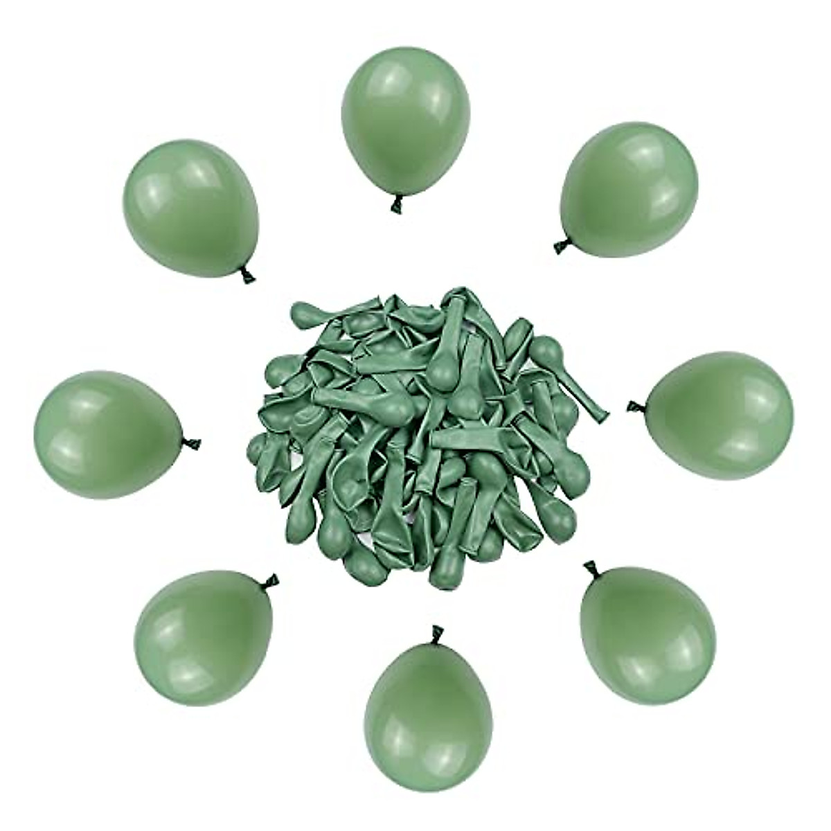 Janinus Sage Green Balloons 5 Inches 50 PCS Olive Green Party Balloons Sage Green Latex Balloons Birthday Balloons