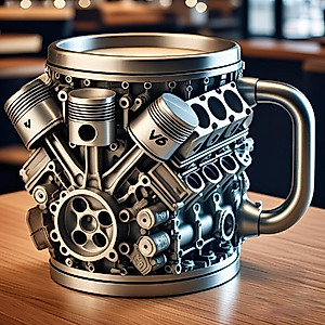 HHWZOH V8 Engines Stainless Steel Cup Double-Wall Vacuum Insulated Tumbler for Hot & Cold DrinksLeakproof,Sweatproof, Perfect for Travel, Gym, Office