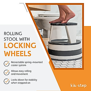 Cramer Kik Step Steel Step Stool - Two Step Stool, Holds 350 lbs (Orange)