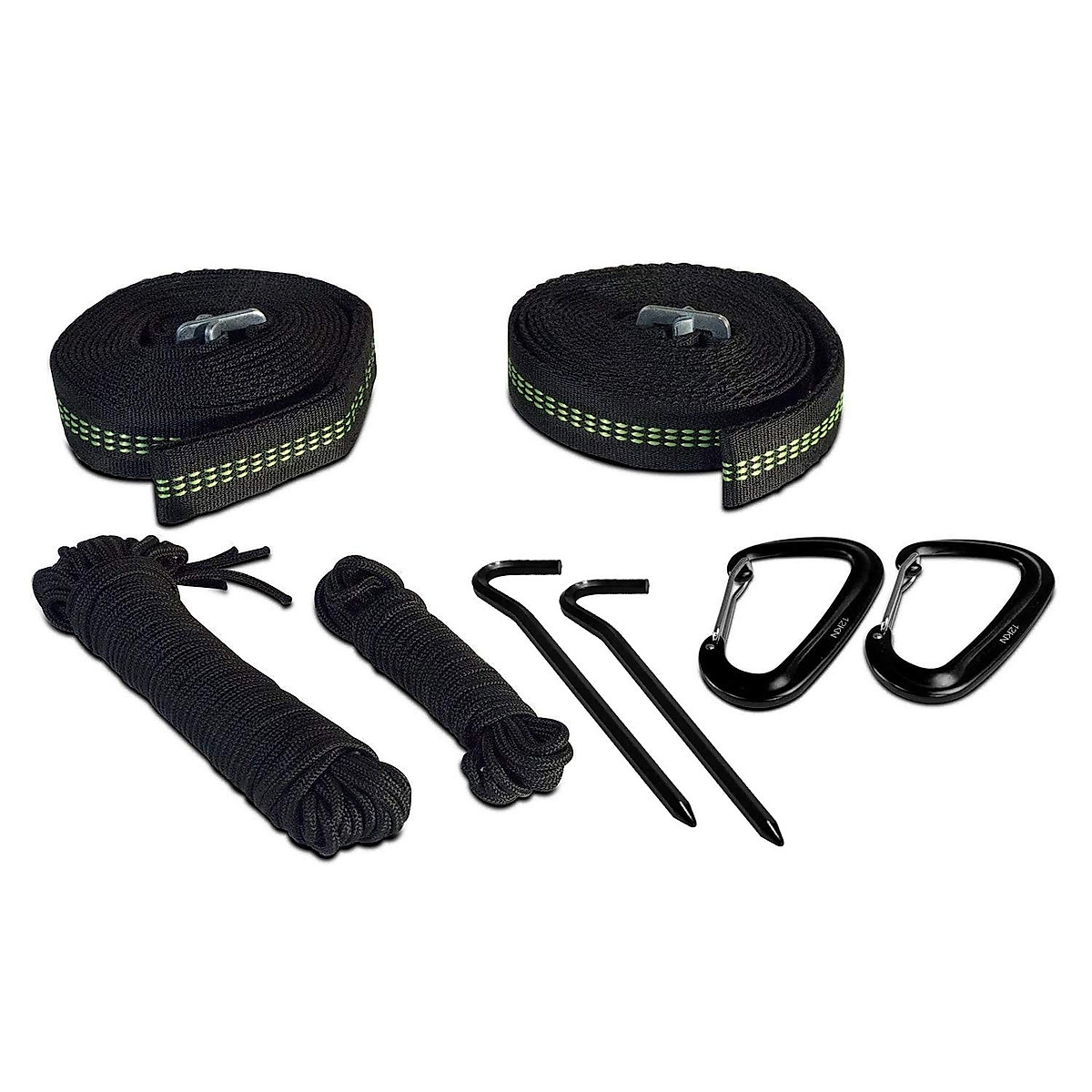 Oak Creek Lost Valley Camping Hammock. Bundle Includes Mosquito Net, Rain Fly, Tree Straps, Compression Sack. Weighs Four Pounds, Perfect for Camping. Lightweight Nylon Single Hammock.