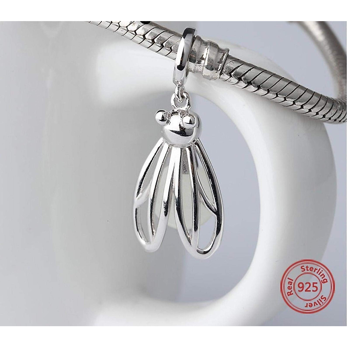 Bolenvi Luminous Firefly Glow in The Dark 925 Sterling Silver Charm Bead Pendant for Pandora & Similar Charm Bracelets or Necklaces