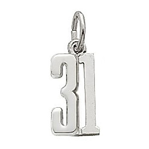 Rembrandt Charms Number 31 Charm, Sterling Silver