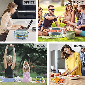 KOMUEE 10 Packs 30 oz Glass Meal Prep Continers Set with 1 & 2 Compartments, Glass Food Storage Containers with Lids, Freezer, Oven and Microwave Friendly