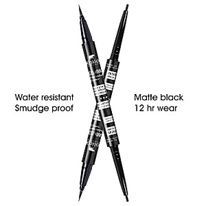 Kokie Gel Ink Dual Ended Eyeliner (Matte Black)