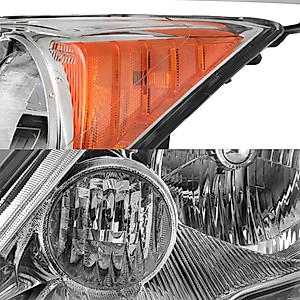 AKKON - For 2007-11 Honda CR-V Driver + Passdenger Sides Headlight Assembly Chrome Houing Clear Lens Full Set
