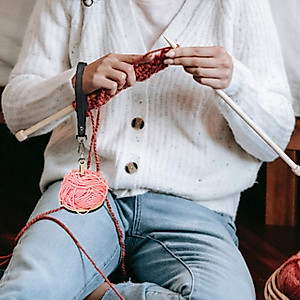 2 Pieces Portable Wrist Yarn Holder | Yarn Ball Holder | Yarn Minder | Yarn Storage | Wood Yarn Holder | Yarn Holder with Leather Wrist Strap | Yarn Holder for Knitting | Knitting Supplies