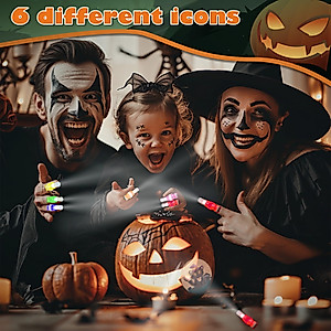36Pcs Halloween Party Favors LED Light Up Finger Lights Toys Goodie Bag Fillers Treats Spooky Glow in The Dark Toys Bulk for Halloween Party Classroom Prizes Trick or Treat Gifts