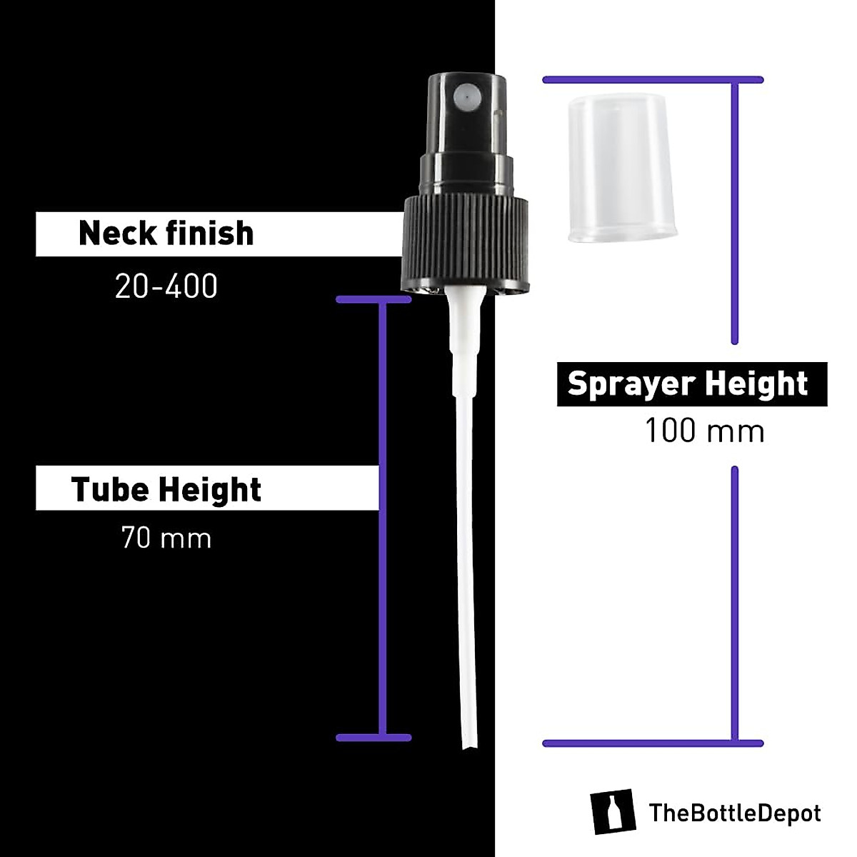 The Bottle Depot - 24 Pack - 1 oz Glass Spray Bottle - Clear Amber - 20-400 Neck Finish - Boston Round Bottles - UV Rays Protection