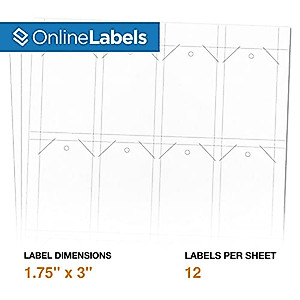 Printable Tags - 1.75 x 3 - Cardstock - Pack of 1,200, 100 Sheets - Inkjet/Laser Printer - Online Labels