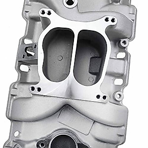 A-Premium Dual Plane Intake Manifold Compatible with Chevy V8 4.3L 262 265, 4.4L 267, 4.6L 283, 4.9L 302, 5.0L 305 307, 5.3L 5.4L 327, 5.7L 350, 6.6L 400, fits for Chevrolet 4-Barrel Spread Bore 82001