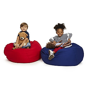 Delmach Bean Bag Chair Cover | Stuffed Animal Storage | 38" Width Extra Large | 100% Cotton Canvas | Double Stitched | Durable Zipper | Fill with Anything Soft | Beans not included