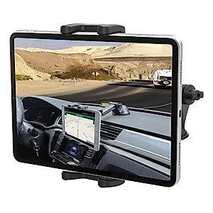 Car Dashboard Tablet Mount for 4-13" iPad Phone, Cuxwill Dash Windshield Tablet Telescopic Holder with Strong Suction Cup for iPad Pro 12.9 10.5 9.7, iPad Air Mini, Samsung Tab, Kindle Fire HD, iPhone