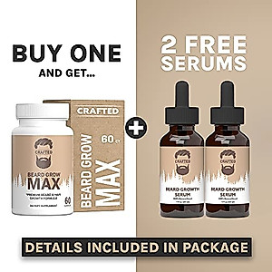 Beard Growth Pills | Beard Growth Vitamins | Beard Growth Supplement | Biotin & Collagen | Beard Pills | Beard Vitamins for All Hair Types | Beard Growth Biotin (1 Pack)