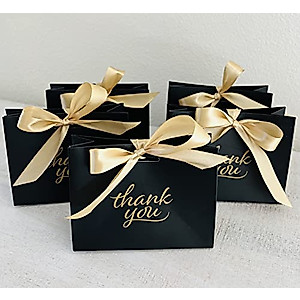 Small Thank You Gift Bags - 24 pack - 4.5 x 1.8 x 3.9" - Party Favor Bags - Bulk Gift Bags for Wedding Baby Shower Business