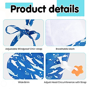 SimpliKids Toddler Sun Hat UPF 50+ UV Ray Sun Protection Hat Baby Sun Hats w/Neck Flap Infant Sun Hat for Baby Beach Hat,Shark,0-12 Months