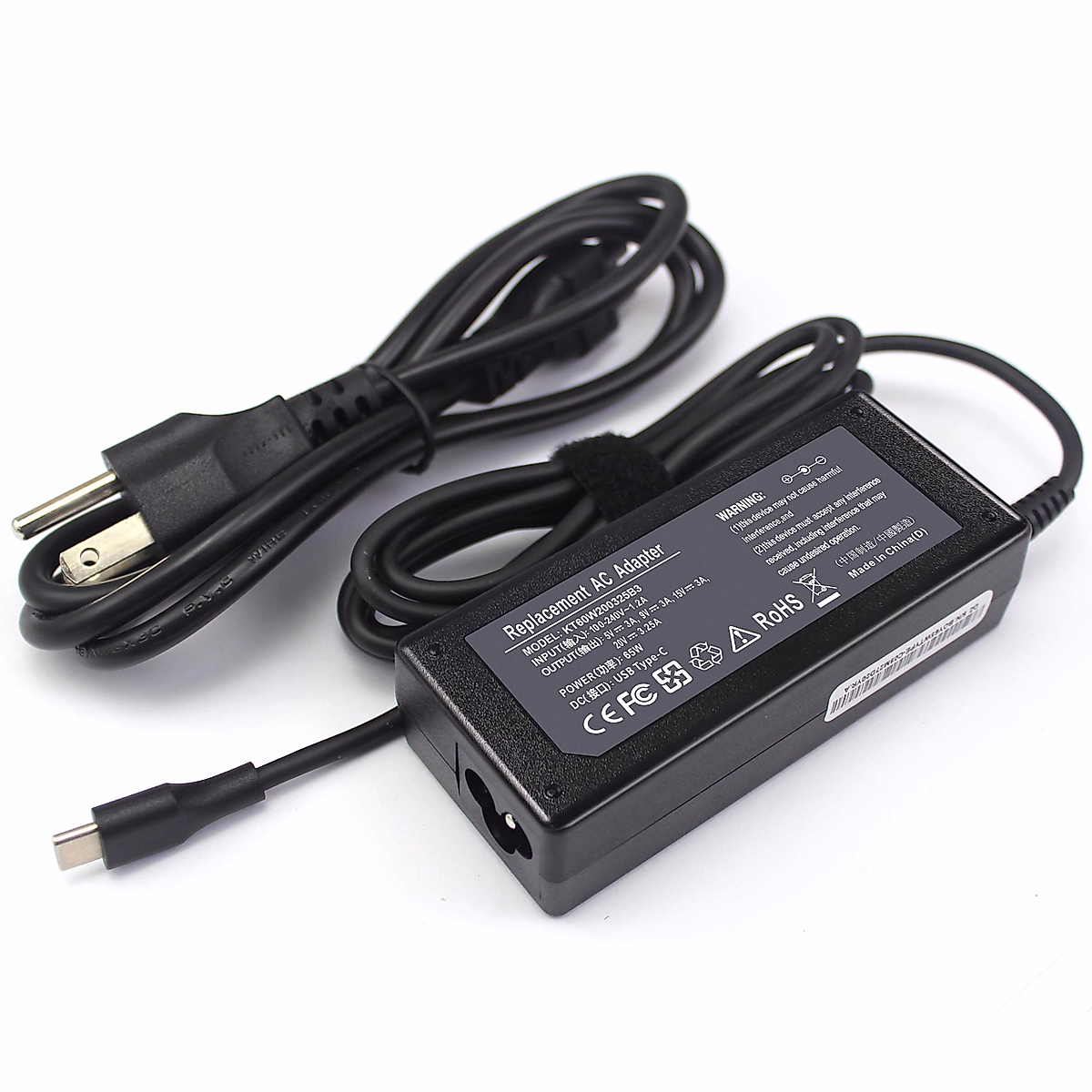 65W 45W USB-C Laptop Charger AC Adapter for Chromebook 11 13 14 3100 3400 5190 3380 7486 2-in-1 XPS 12 9250 XPS 13 9350 9360 9365 9370 9380 Latitude 7370 7280 7480 5480 7275 5290