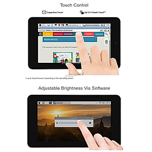 for Raspberry Pi 7inch Capacitive 800×480 Touch Display Screen with Protection Case 5MP Front Camera and DSI Interface for Raspberry Pi 4 Model B @XYGStudy (7inch DSI LCD (with cam and case))