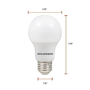 LEDVANCE Sylvania LED Light Bulb, 75W Equivalent A19, Efficient 12W, Medium Base, Frosted Finish, 1100 Lumen, Soft White - 24 Pack (41300)