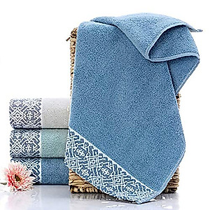 2 Pack Cotton Hand Towels,100% Cotton Face Towels, Durable Highly Absorbent Soft Washcloth Towel for Premium Luxury Spa Hotel Bathroom, Camping, Gym （14 x 30 Inch (Maoj-Classical Gray)