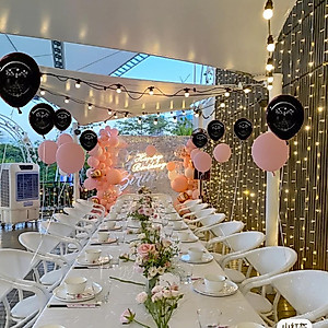 Black and Pink Balloons Garland Kit,Pastel Pink and Black Balloon Party Decorations 18In 10In 5In Black Pink Balloons for Wedding Bridal Shower Anniversary Birthday Party Baby Shower