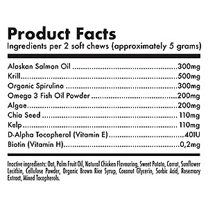 Hemp Hip & Joint Supplement for Dogs 30 Soft Chews and Omega 3 Alaskan Salmon Oil Treats for Dogs 120 Chews