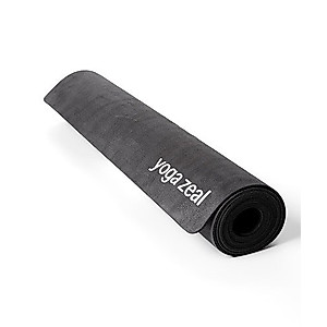 Black Lunar Mat by Yoga Zeal - Luxuriously Soft, Thick, Non-Slip, Hot Yoga Mat. Eco Printed. Designed to grip better with a sweaty yoga practice