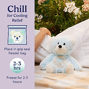 warmies Microwavable & Weighted Stuffed Animals, Baby Boy Bear - Heated Stuffed Animal Plushie for Warmth & Comfort - Cute Soft Plush Toys for Adults & Children (Boys, Girls, Babies & Toddlers)