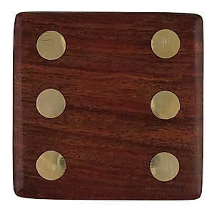 TOSQP27 Gift 5 Dice Box Set Classic Rolling Game Family Group Wooden Square Storage Case with Dice Handmade