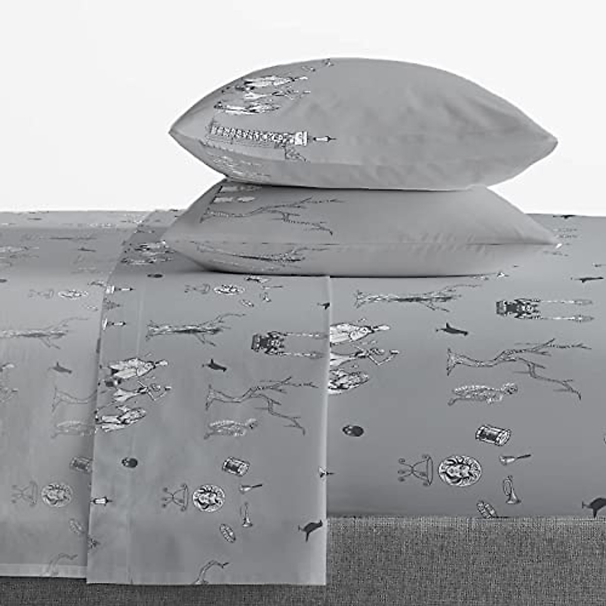 Jay Franco Disney Haunted Mansion Happy Haunts Damask 7 Piece Full Bed Set - Includes Reversible Comforter & Sheet Set - Super Soft Fade Resistant Microfiber - (Official Disney Product)