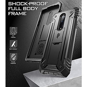 Poetic Revolution Phone Case for Oneplus 8 Case, [Not Compatible with Verizon Version] Full-Body Rugged Dual-Layer Shockproof Protective Cover with Kickstand and Built-in-Screen Protector, Black