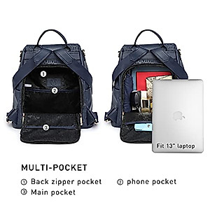 MKP Women Fashion Backpack Purse Jean Denim Handbag Anti-Theft Rucksack Travel School Shoulder Bag with Wristlet
