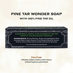 The Grandpa Soap Company Pine Tar Bar Soap for Men- Made With Pine Tar Oil, 3 in 1 Cleanser Deodorizer and Moisturizer, Dermatologist Tested, Safe for Sensitive Skin, 3.25 Oz, 6 Pack