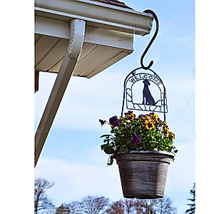 DINGEE 6 Inch Heavy Duty S Hooks, Large S Hooks for Hanging Plants, Vinyl Coated S Hooks 6 Pack Sturdy Non Slip Black S Hooks for Hanging Closet,Bird Feeders,Kitchen,Large Object,Garden Tools