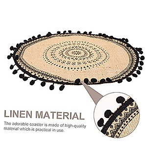 Luxshiny Home Decor 1pc Insulated Decor Table Mat for Anti Photo Outdoor Jute Dining Wedding Circles Pad Anti-scalding Decorative Creative Woven Farmhouse Rustic Dish Cloth Supplies Room Boho Decor