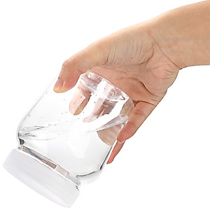 Goaste 12 Pack Round Clear Plastic Jars, 16 OZ Empty Storage Container, Household Refillable Candy Jar with Airtight Cap, Small Screw-On Lids Cylinder for Kitchen Food Storage, Nuts, Spices, Honey