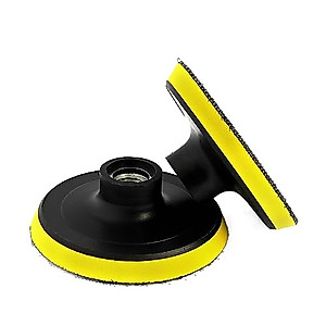 Sponge Polishing 4"/5 " 2pcs Self-Adhesive Backing Pad Plastic Foam Backer Plate Car Polisher Angle Grinder Hook&Loop Polisher Bonnet Buffing Polishing Pads ( Color : Tre , Size : 5-8-11 THREAD_5 INCH