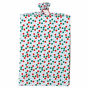 American Greetings Jumbo Plastic Gift Bag (Red & Green Dots) for Birthdays, Baby Showers and All Occasions (1 Bag, 6.67 ft. x 3.17 ft.)