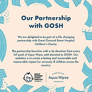 Aqua Wipes Originals Baby Wipes - Vegan, Sensitive, Biodegradable Wipes with 99.6% Water. Suitable for Newborns (Printed Carton of 12 Packs of 64 Wipes, 768 Wipes)