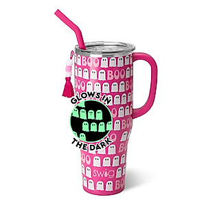 Swig Life 40oz Mega Mug, 40 oz Tumbler with Handle and Straw, Cup Holder Friendly, Dishwasher Safe, Extra Large Insulated Tumbler, Stainless Steel (Faboolous)